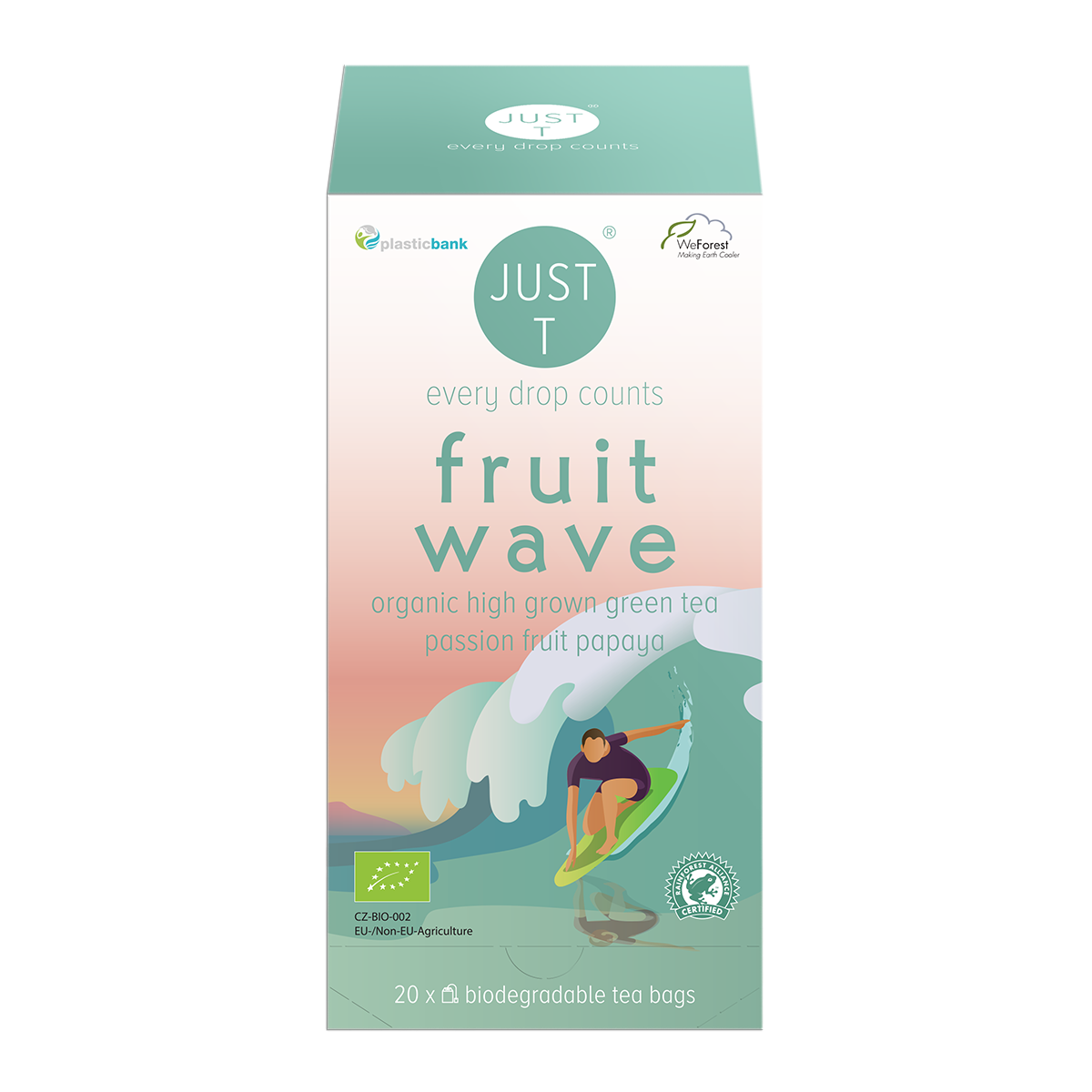 Just T Fruit Wave Brev te | Grøn te | Frugt eksplosion